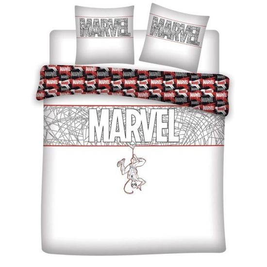 Parure de Lit - Spiderman - Coton - 240x220 cm - 2 Taies 65x65 cm ...