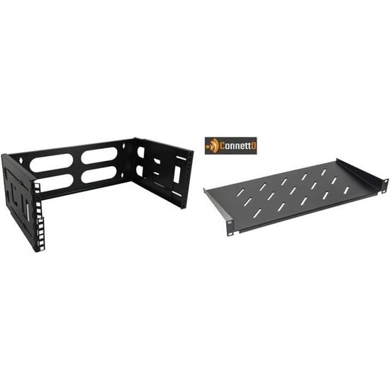 Support Mural Pour Rack De 19" Profondeur Réglable 4U & Étagère ...