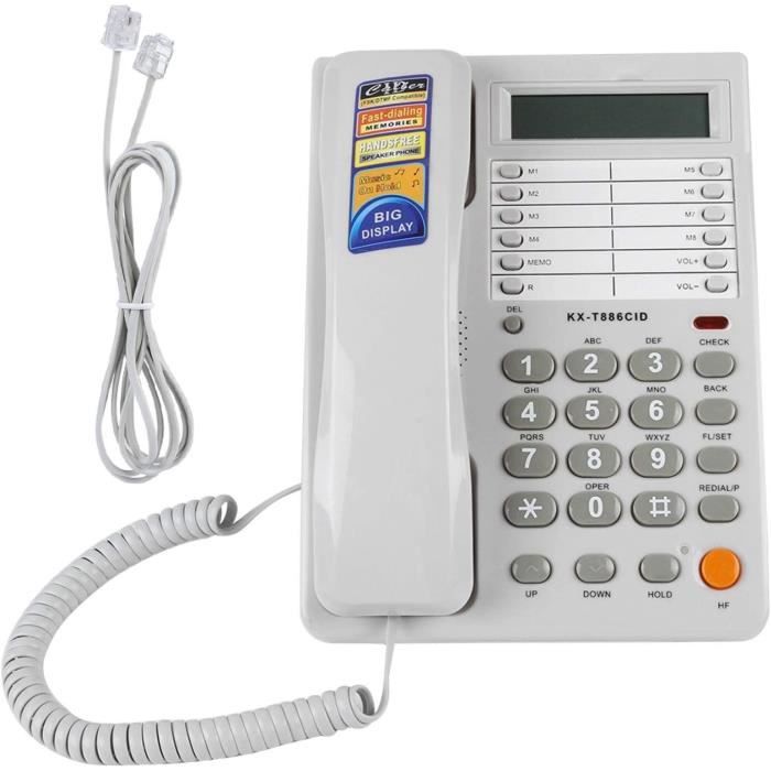 Téléphone Filaire - Affichage de l'identification de l'appelant Téléphone Fixe Filaire pour ...