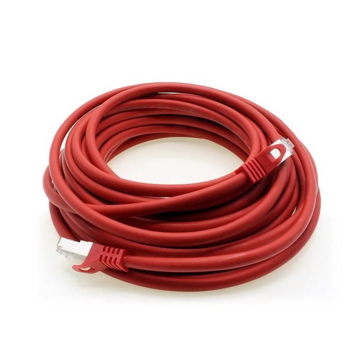 1aTTack.de Câble réseau Cat. 7 Gigabit Ethernet LAN avec prise RJ45 ...