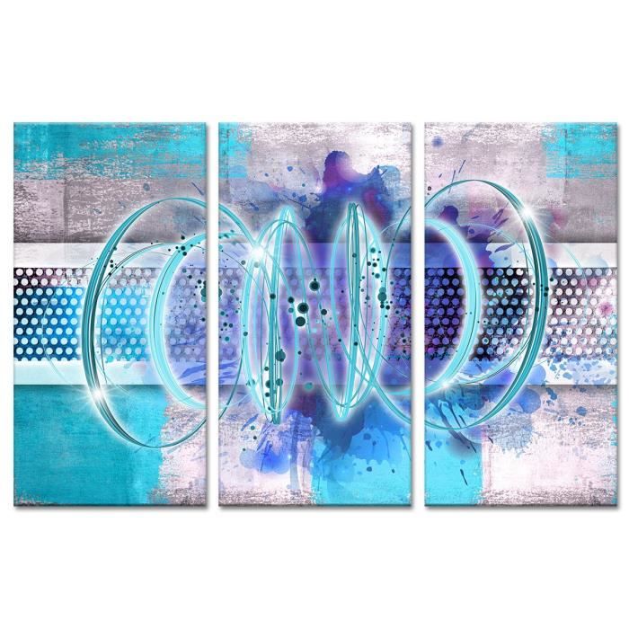 Tableau Déco Triptyque Abstrait Déco Ruche Moderne - 120x80 cm ...