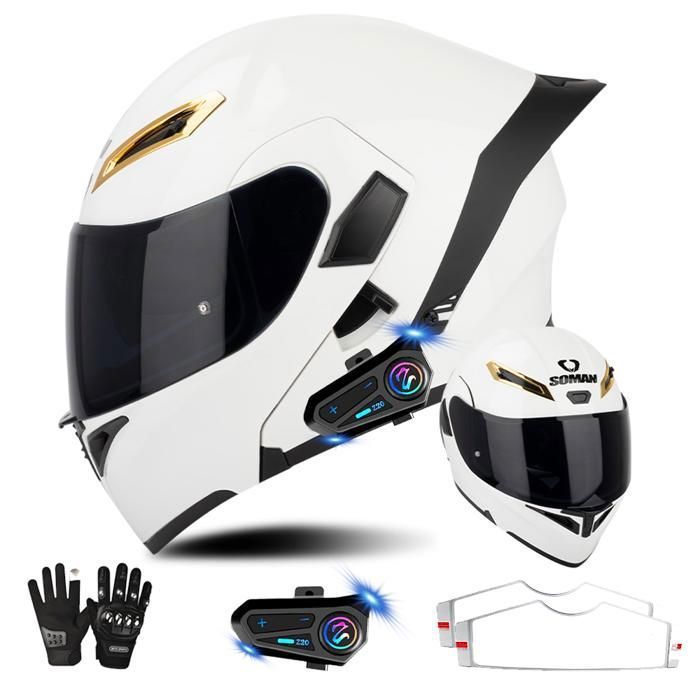 Bluetooth Modulable Casque Moto Homologué ECE, Flip Up Casque Adulte ...
