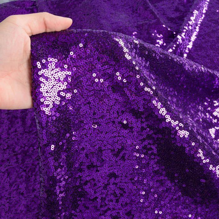 TRAHOO-tissu violet paillettes-tissu 1 yard lavable tissus d ...