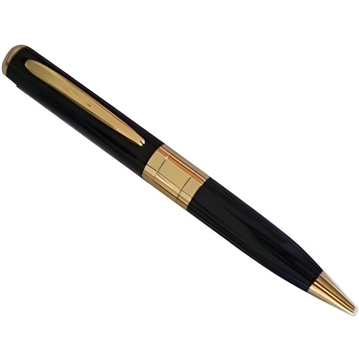 Stylo espion - Marque - Noir et doré - Caméra intégrée - Batterie ...