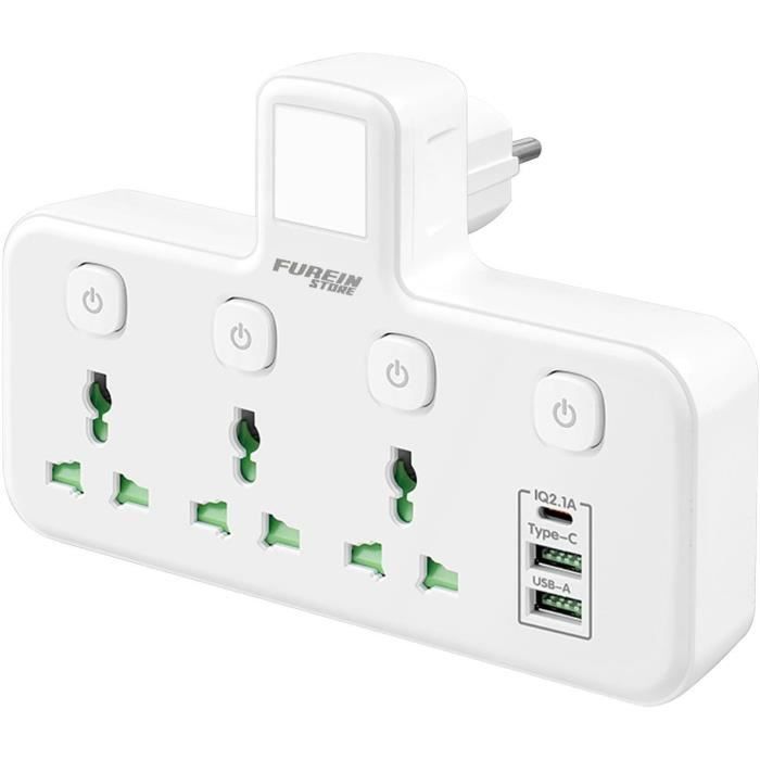 Multiprise Usb C Universelle Avec Interrupteur Indépendant, Prise ...