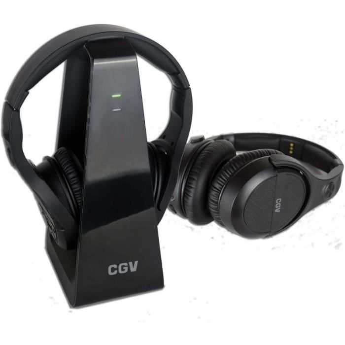 Casque TV CGV Hel Prelude 2 Duo - Noir - Pose sur l'oreille - 30 mètres de portée - Cdiscount ...