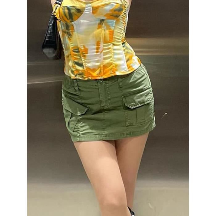 Mini jupe - s Cargo pour femmes Streetwear Harajuku - FREIgr Green ...