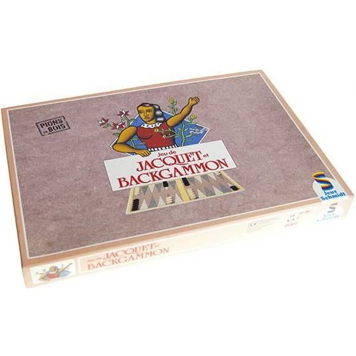Backgammon Jacquet - plateau cartonné de 44x36cm - pions en bois ...