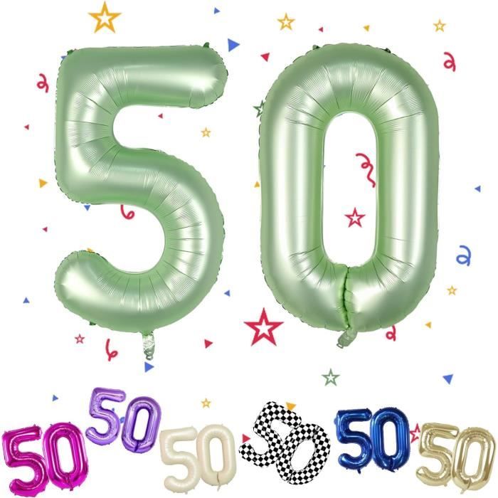 Ballons Anniversaire 50 Ans, 40"(101Cm) Ballon 50 An, Ballon 50 Chiffre ...
