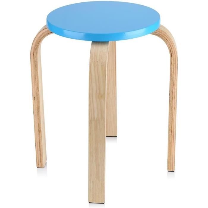 Tabouret Rond, Tabouret De Salle De Bain Tabouret Empilable En Bois ...