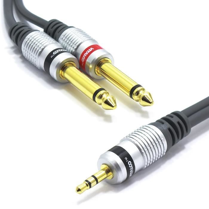Câble Jack 3,5Mm Vers 2X 6,35Mm Mono 5M Audio Mini 3.5 Stereo Trs ...