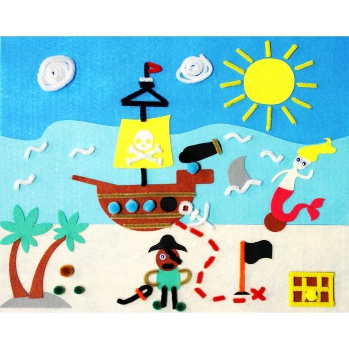 Kit tableau en feutrine - Cœur de pirate - Sodertex - Multicolore ...