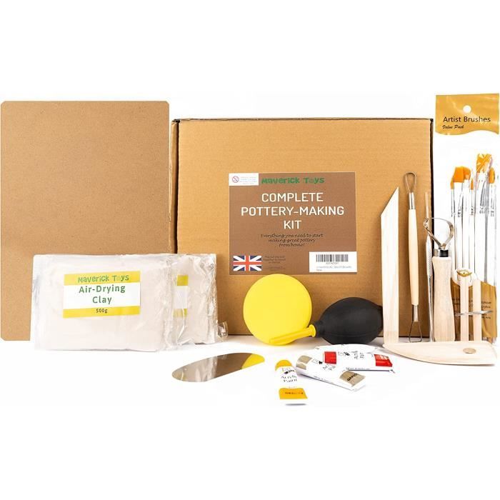 Maverick Toys Kit de poterie ultime (argile sèche à l'air libre) pour ...