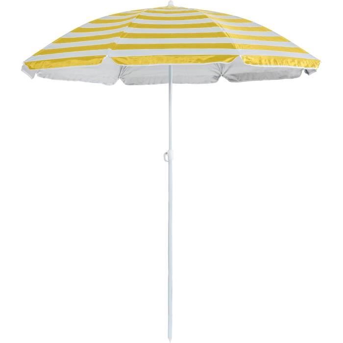 1x Bande Jaune 1.8m Métal de Plage - Portable Extérieur Jardin Patio ...