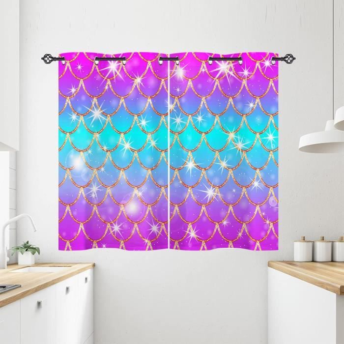 Lot De 2 Rideaux À Œillets En Écailles De Sirène Doux À Isolation ...