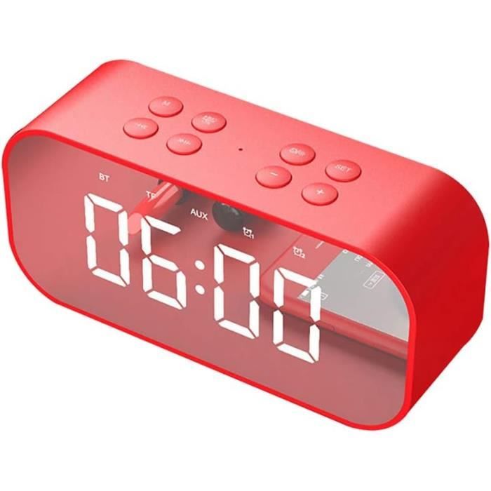 Réveil numérique silencieux, haut-parleur sans fil Bluetooth 5.0 ...