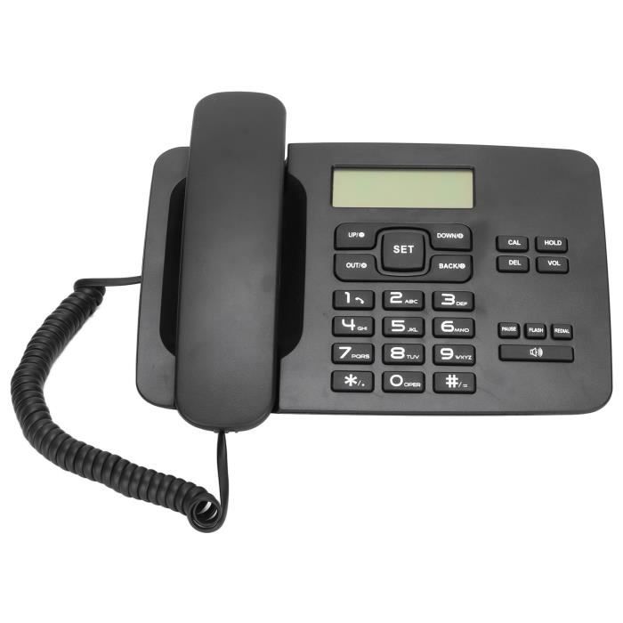 FRA Téléphone fixe filaire KX‑T7001CID Téléphone de bureau filaire ID de l'appelant Fonction de ...