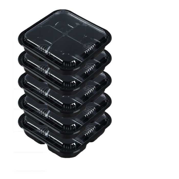 5 pièces Boîtes En Plastique Jetables Quatre-grille Portable BOITE A ...