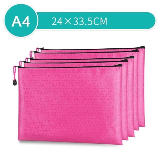 POCHETTE PLASTIQUE,A4 Rose red 5pcs--Sac à documents A4 B4, 5 pièces ...
