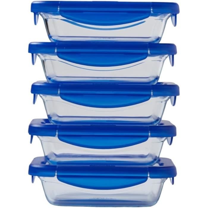 Lot de 5 Lunch Box - PYREX - Cook & Go - Verre - Rectangulaire ...