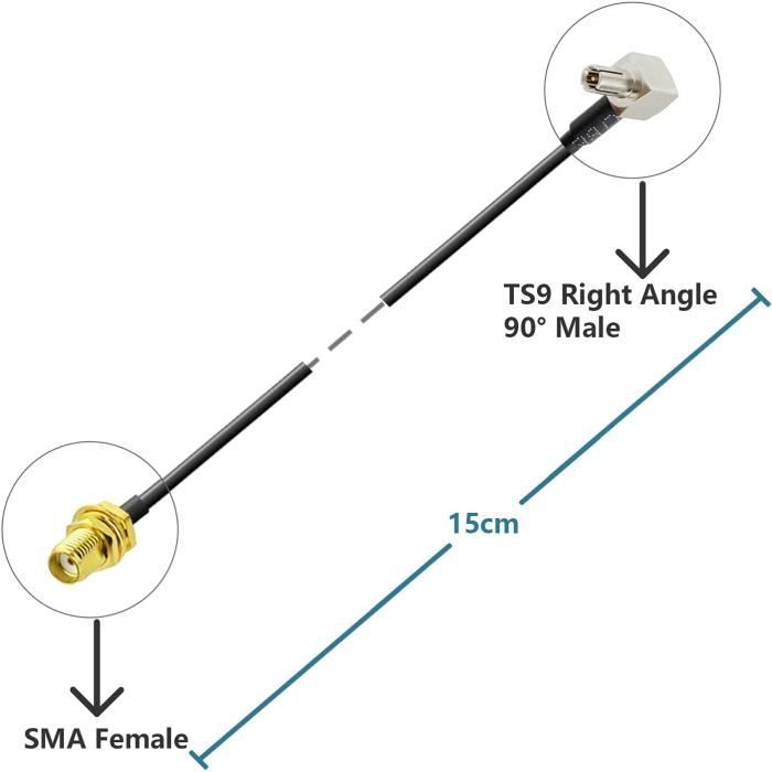 Sma Câble Sma Femelle Cloison À Ts9 Male À Droite Angle 4G Antenne ...
