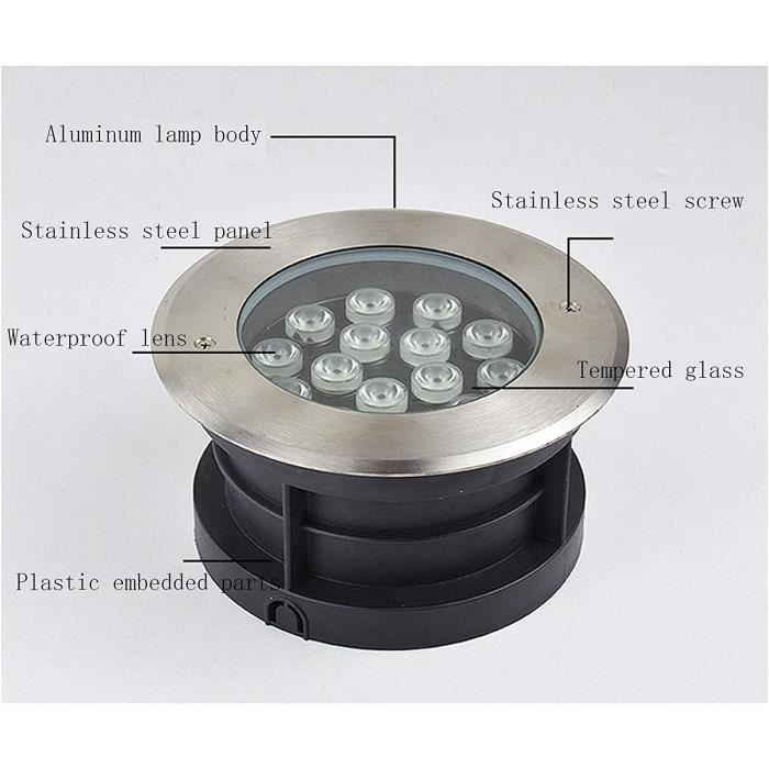 Spot Extérieur LED Encastrable Rond Paysage Lumière IP65 Étanche Ac220V ...