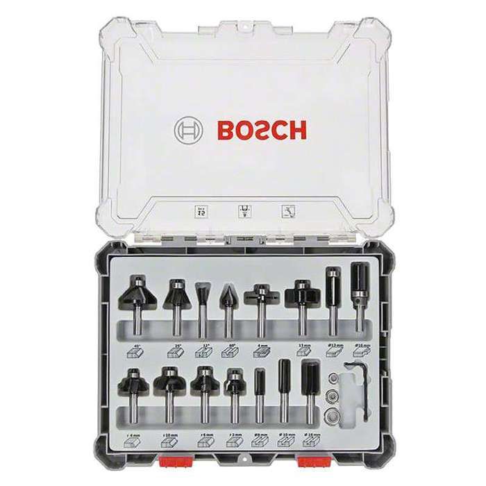 Coffret de Fraises - BOSCH - 2607017472 - 15 pièces - Queue de 8 mm ...
