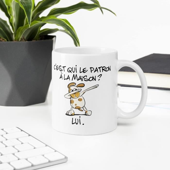 Mug Humour Chien C’Est Qui Le Patron Tasse Message Drôle Animaux. Idée ...