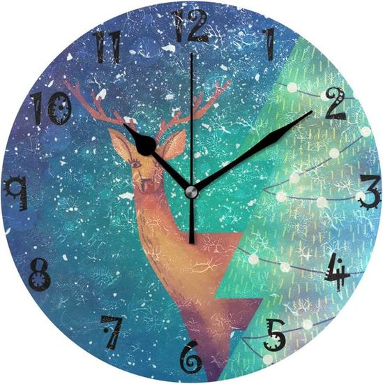 Cerf Sœur D'Art Pendule Murale Décoratif Moderne Horloge De Mur ...