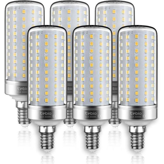Ampoules LED E14 Blanc Chaud 3000K 25W 2500LM Candélabre ampoules 200W équivalent, \u2002Argent ...