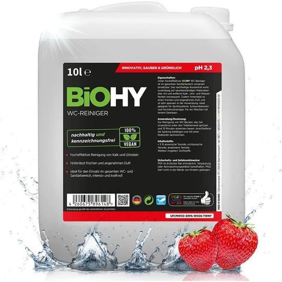 Nettoyant WC (Bidon de 10l) | Gel nettoyant visqueux | Concentré ...