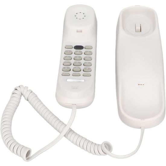 Téléphone Fixe Mural S-5A, Téléphone Filaire Domestique à Double Système FSK DTMF, Fonction de ...