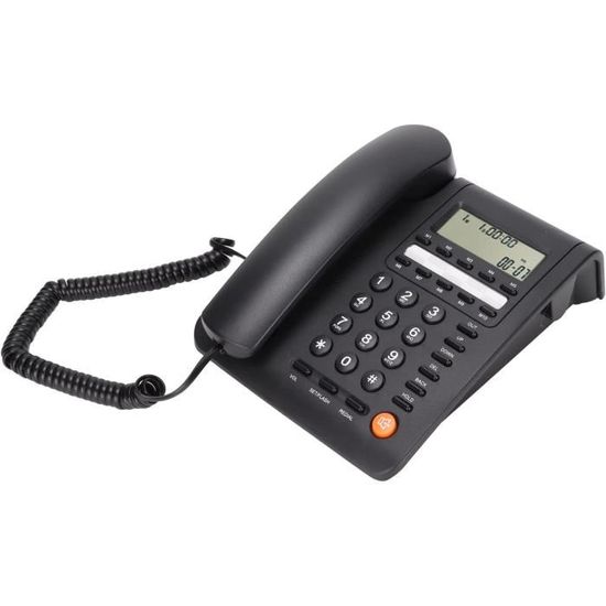 Téléphone Filaire De Bureau,Téléphone Fixe À Bouton,Écran Lcd 16 Bits,Double Système Dtmf Fsk ...