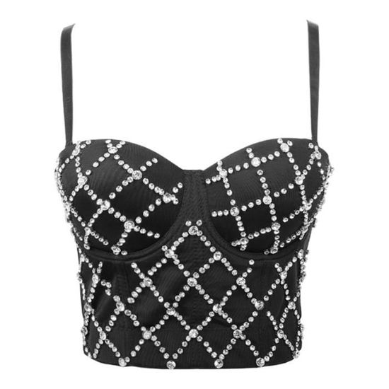 CRAZE M2EA Femmes Sexy Sans Manches Bustier Soutien-Gorge Criss Cross ...