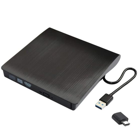 Lecteur Graveur DVD CD Externe - QJRRX - Ultra Slim - USB 3.0 - Type C ...