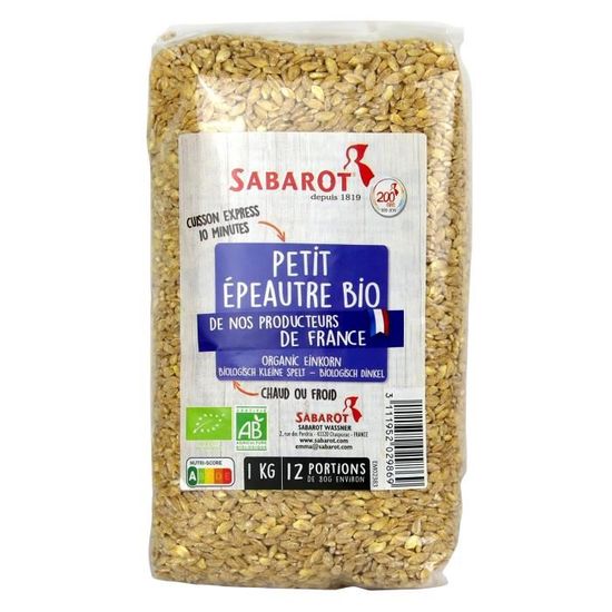 Petit épeautre bio France sachet de 1kg Sabarot - Cdiscount Au quotidien