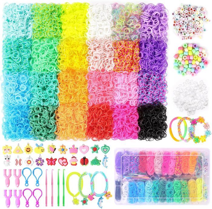 Funtopia 12000+ Elastique Bracelet Kit, Caoutchouc Coloré pour Loom ...