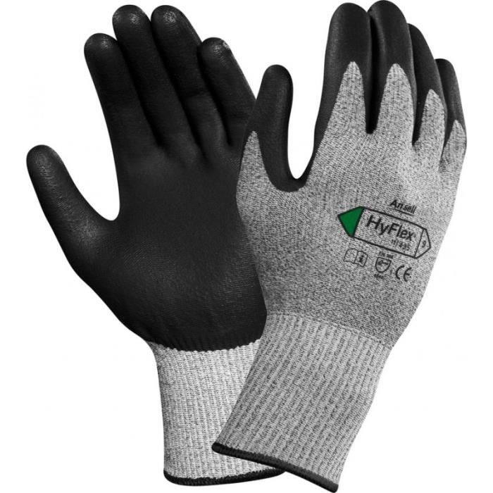 Gants HyFlex 11-435, Gr.10, noir/gris mel. (Par 12) - 3983022 Noir - Cdiscount Auto