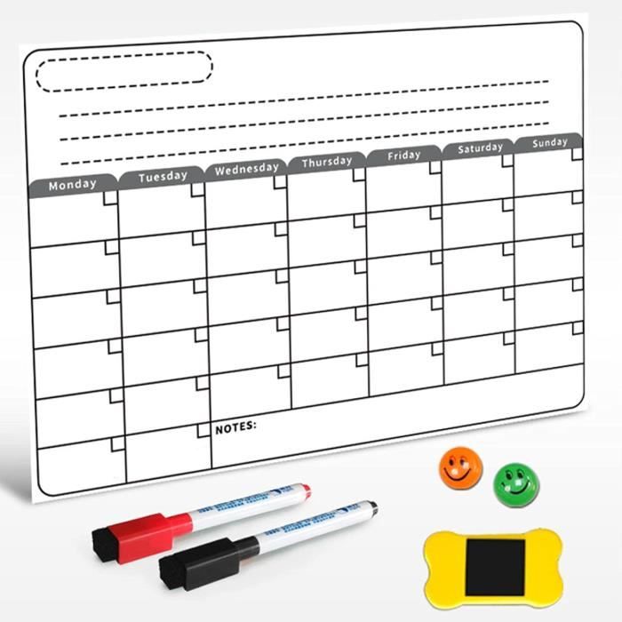 Calendrier mensuel de Tableau magnétique de Taille A3, Dessin de ...