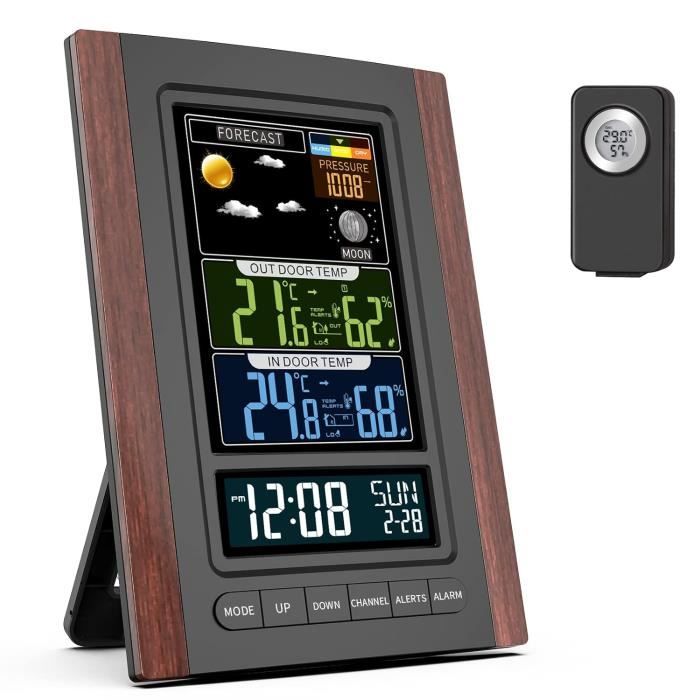 Station Météo Sans Fil Couleur Avec Capteur Extérieur, Thermomètre Hygromètre, Stations Meteo ...
