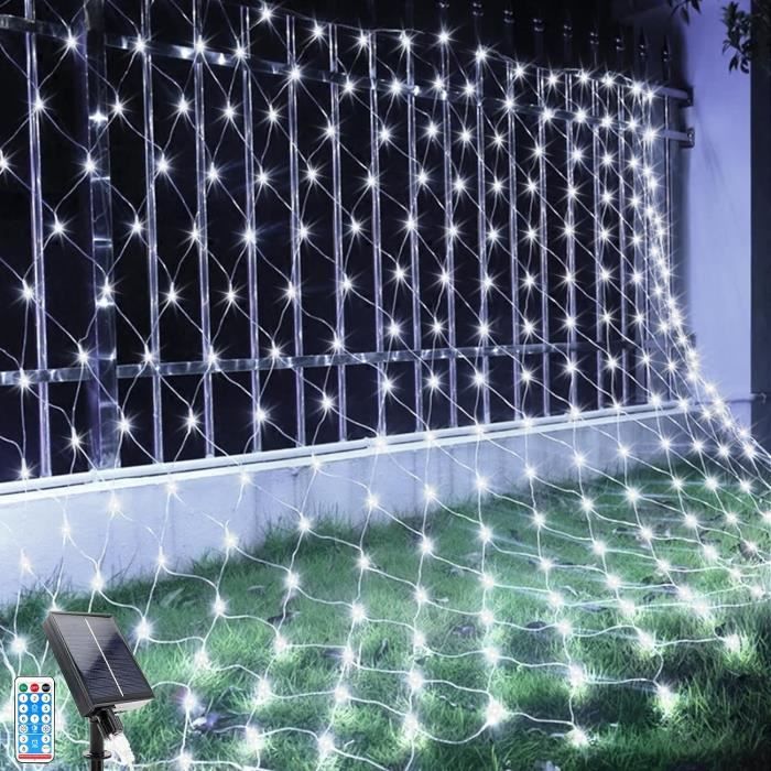 Guirlande Lumineuse Filet LED Solaire GHONLZIN - 96 Leds 8 Modes ...