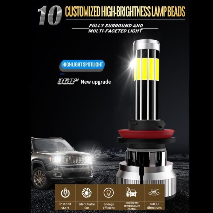 Mini budgétaire LED Canbus H7, H4, H1, HB3, HB4, 9012 Turbo, Bi 360, lumière d'objectif, ampoule ...