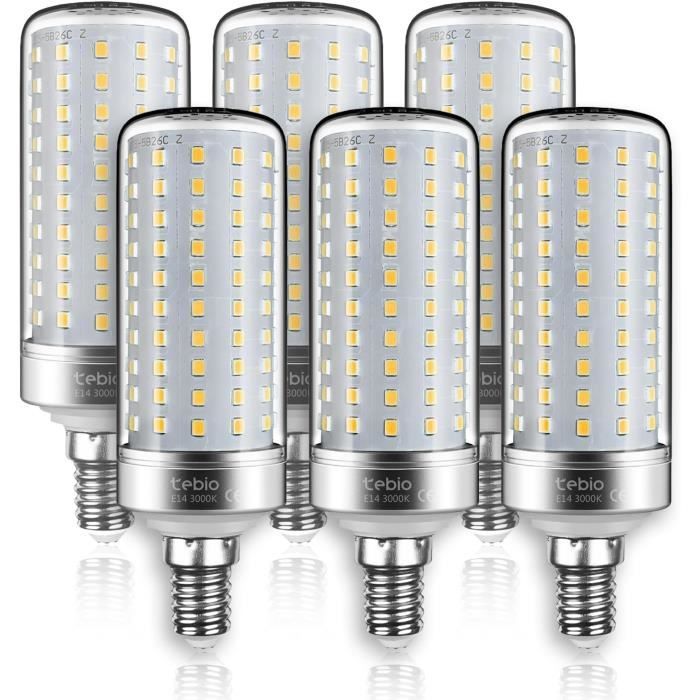 Ampoules LED E14 Blanc Chaud 3000K 25W 2500LM Candélabre ampoules 200W équivalent, \u2002Argent ...