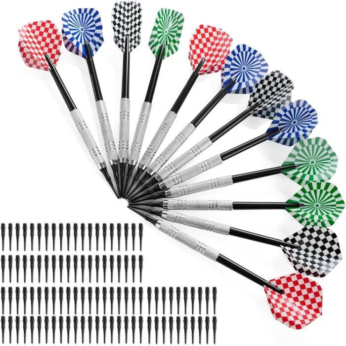 12 Flechette Pointe Plastique,Fléchettes avec 100 Embouts Remplacement ...
