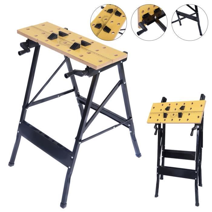 Établi pliant Table de travail portable inclinable rangement outils ...
