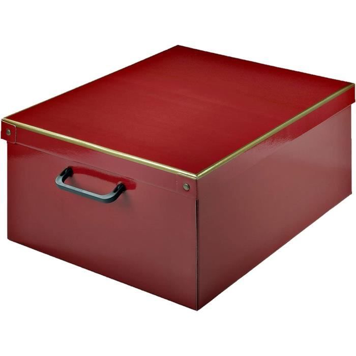 Boîte de rangement en carton - ROUGE BORDEAUX - 40x50x25 cm ...