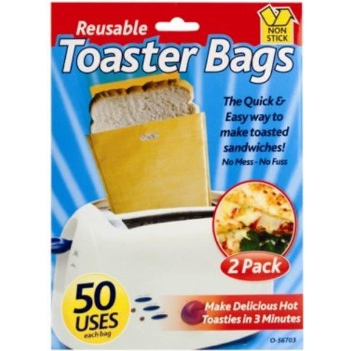 2 x Sacs réutilisables Grille-pain Toastie Pouches Non Stick Toasted ...