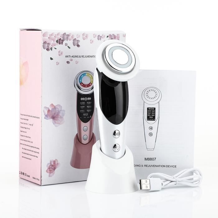 Appareil de massage - RF & EMS - 7 en 1 - Lifting du visage - LED - Rajeunissement de la peau ...