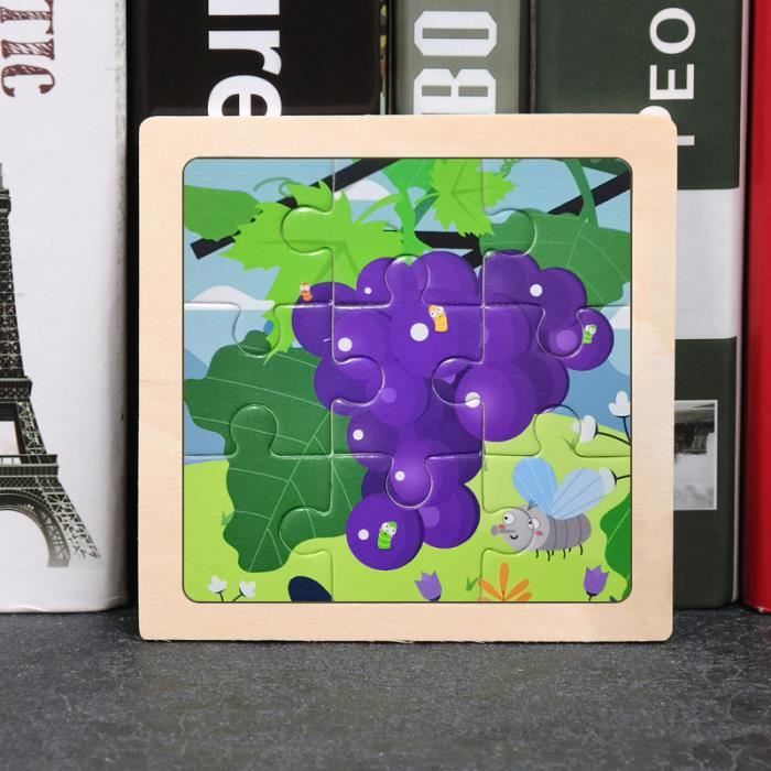 34-Raisin - Vokmascot Mini puzzle 3D en bois pour enfant, Jouet de ...