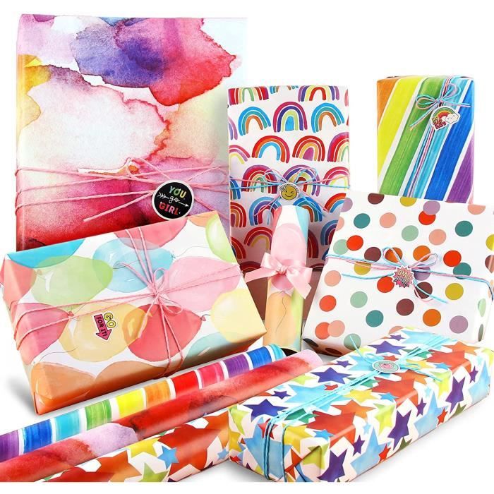 Papier Cadeau Anniversaire6 feuilles Papier Anniversaire d ...